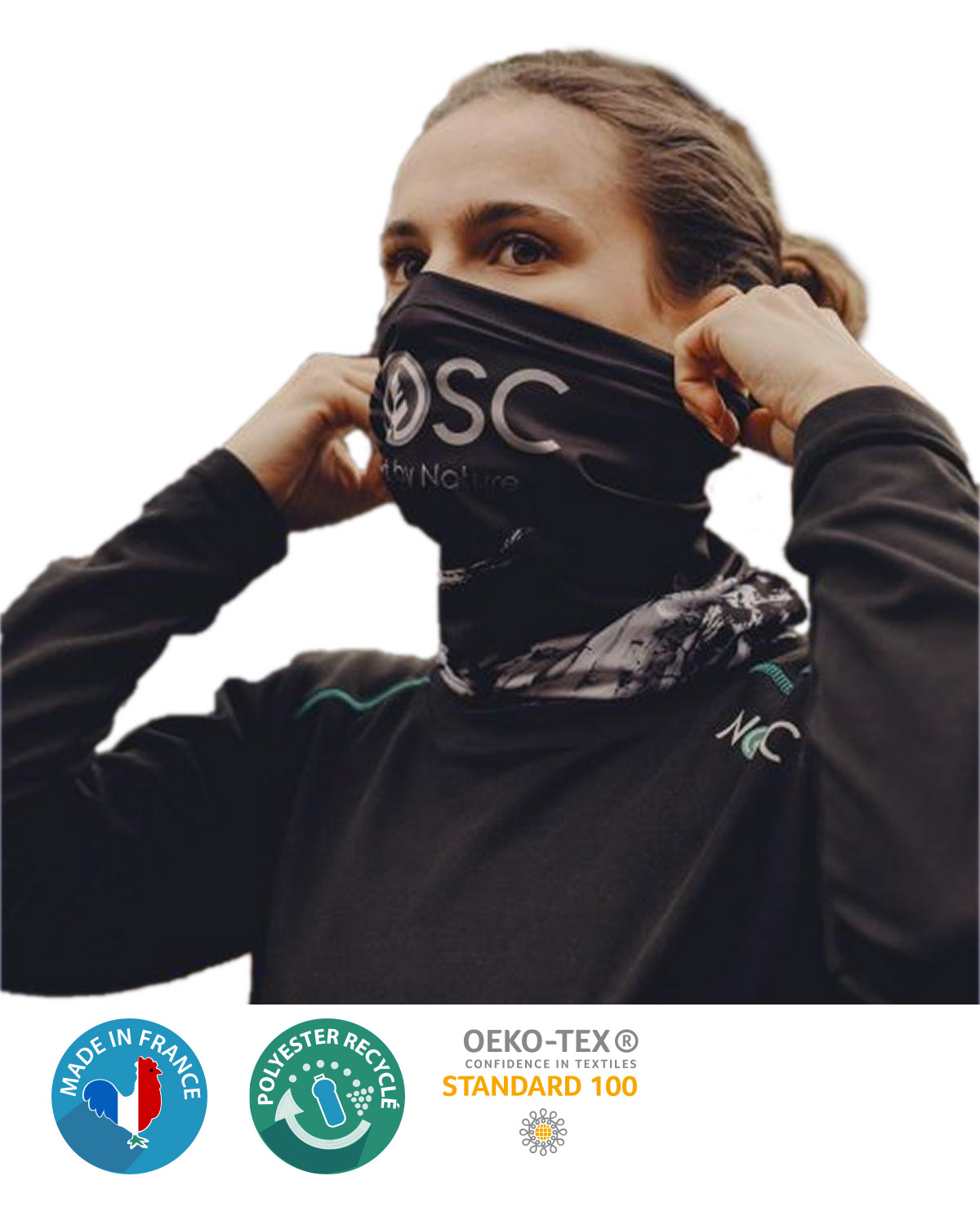 Cache-cou en polyester recyclé et made in france - My Green Sport